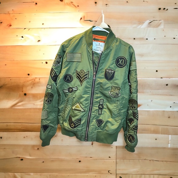 smoke rise ny | Jackets & Coats | Mens Bomber Patch Jacket Smoke Rise ...